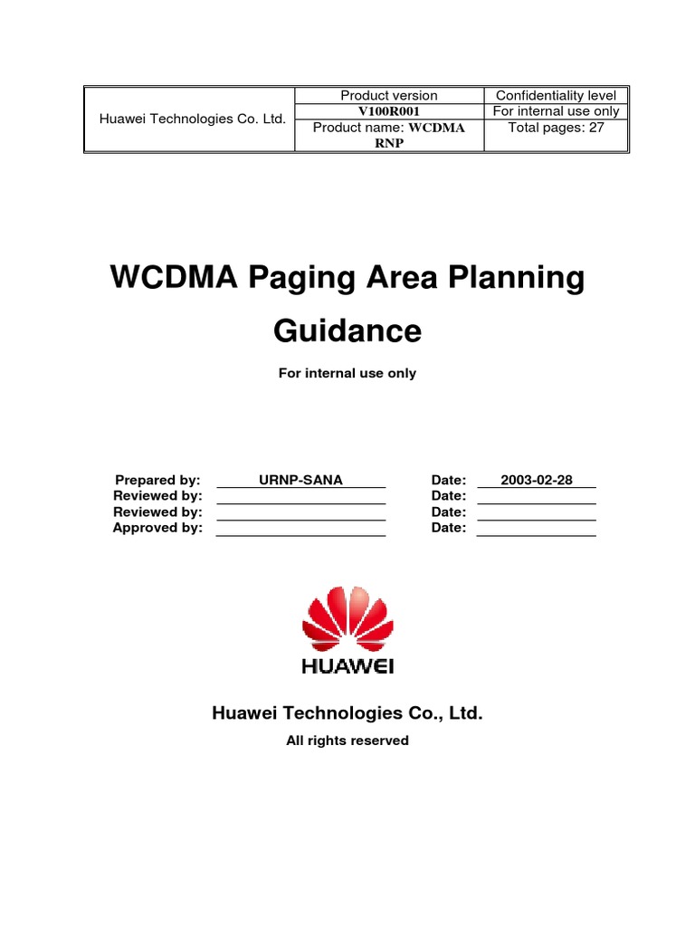 WCDMA RNP Paging Area Planning Guidance | PDF | String (Computer Science) | Communications Protocols