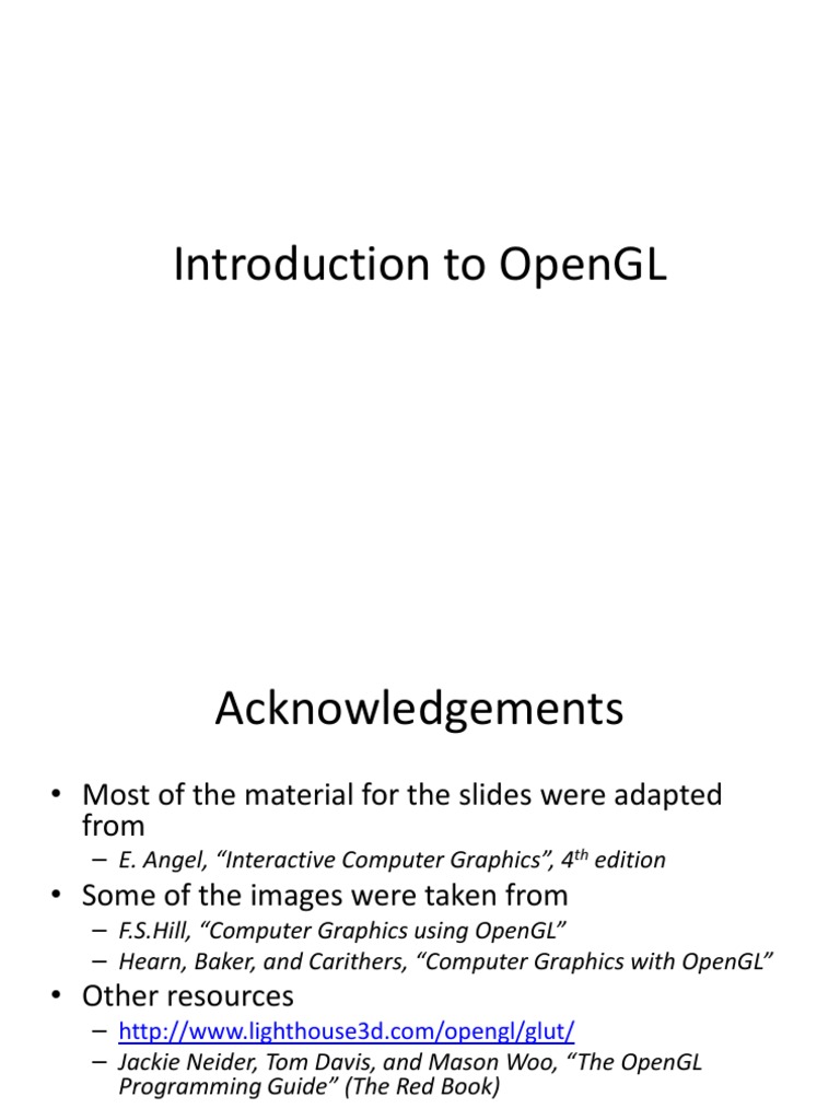 Introduction To OpenGL | PDF | Application Programming Interface | Computer Graphics
