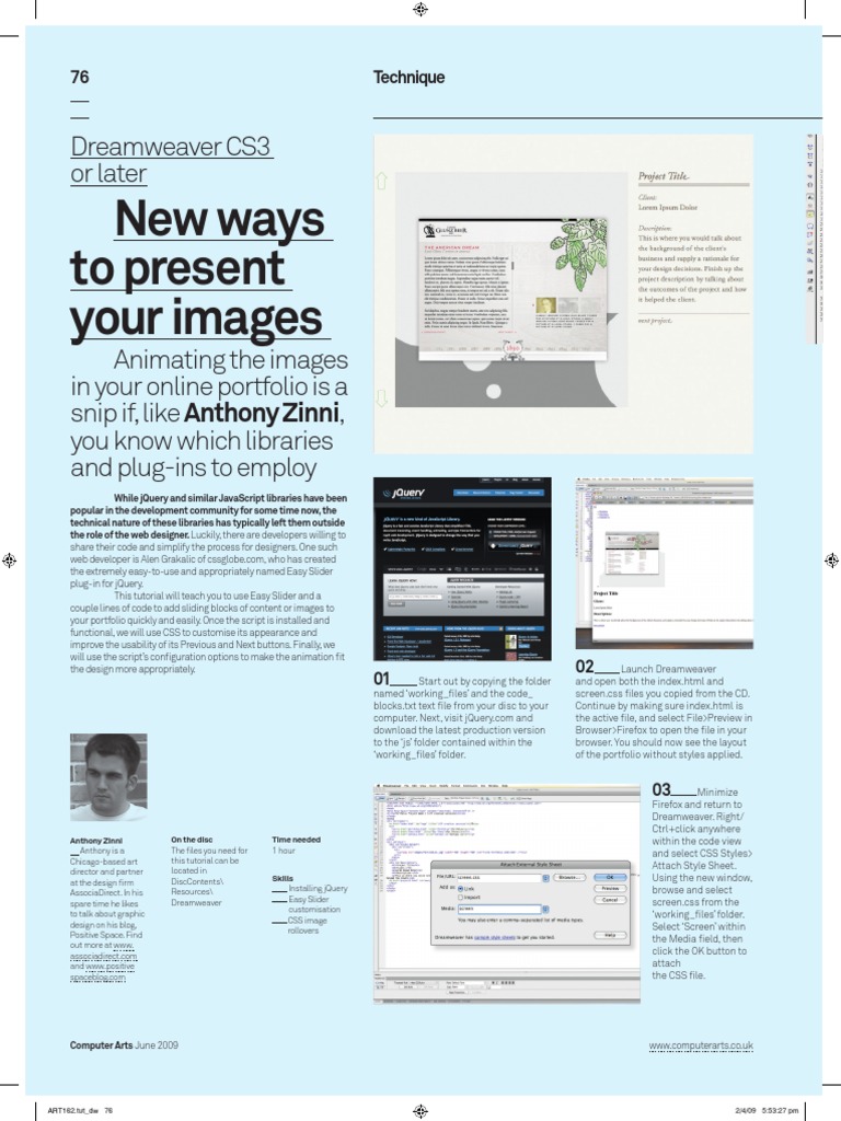 New Ways To Present Your Images: Dreamweaver CS3 or Later | PDF | J ...