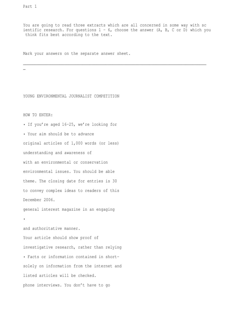 CAE Reading Full Test Teacher Handbook 08 | PDF | Physics | Theory Of ...