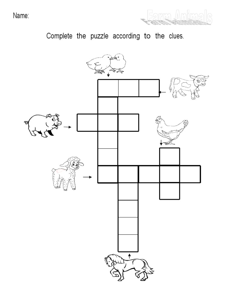 Farm Animals Crossword | PDF