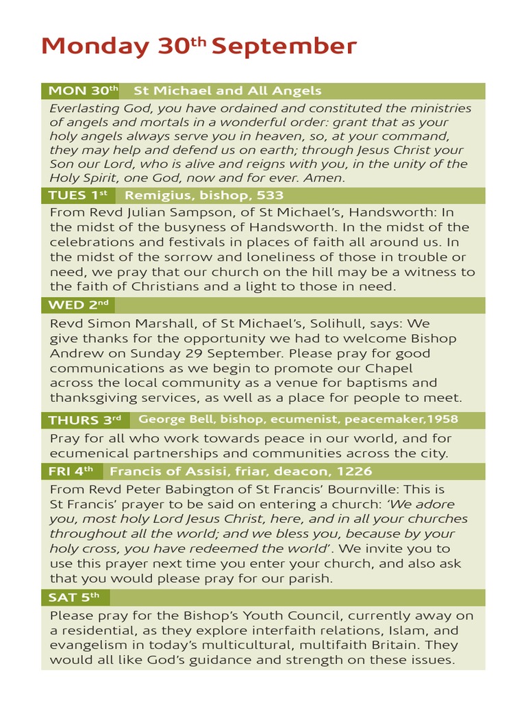Weekly Prayer Reflections: Handsworth | PDF