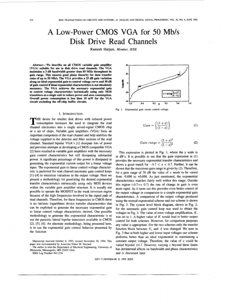 Low Power Cmos Vga | PDF | Amplifier | Field Effect Transistor