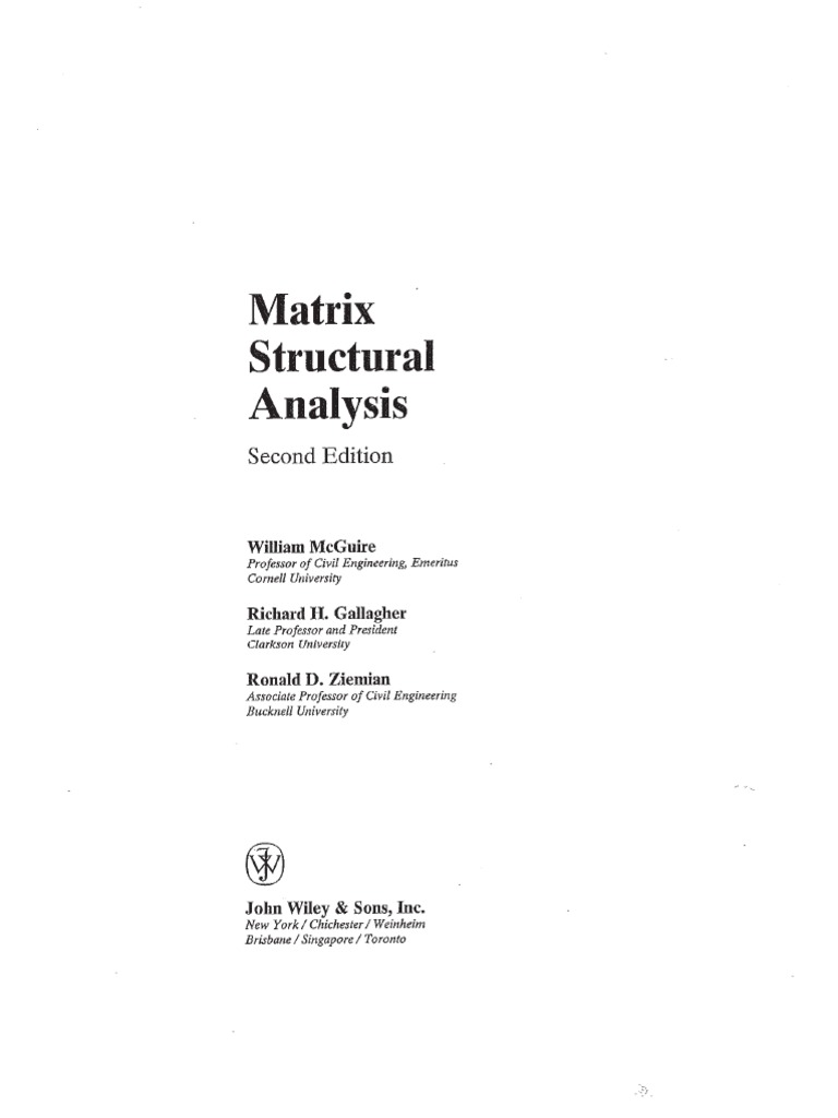 Matrix Structural Analysis - Williams McGuire PDF | PDF Matrix Structural Analysis - Williams McGuire PDF | PDF