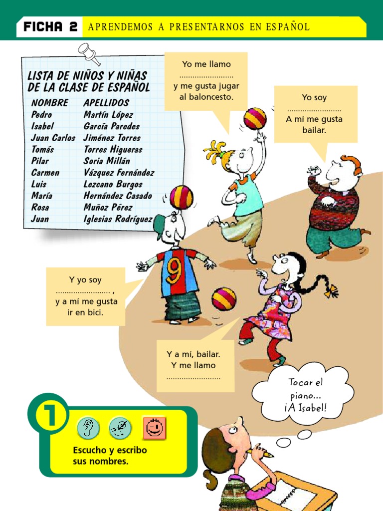 Ficha:Presentarse en español | Ocio