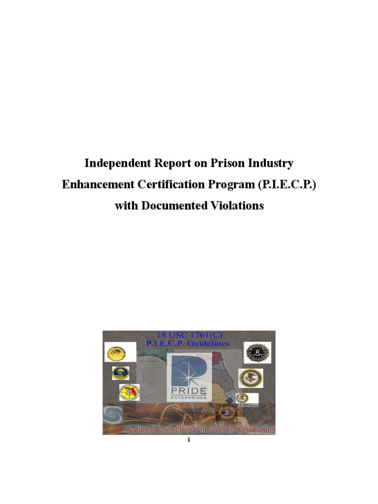Independent Report On Prison Industry Enhancement Certification Program ...