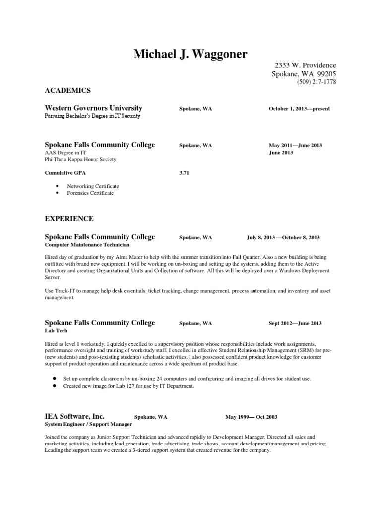 Michael J. Waggoner: Academics Western Governors University | PDF ...