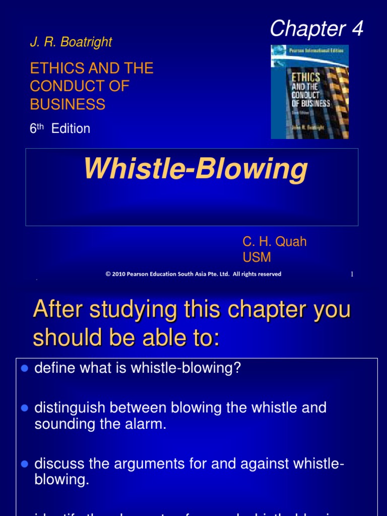 Whistle-Blowing: Ethics and The Conduct of Business | PDF ...