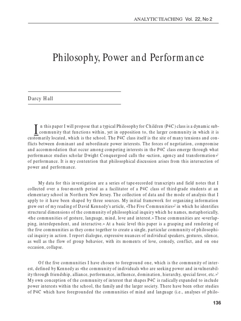 Philosophy Power and Performance | PDF | Epistemology | Community