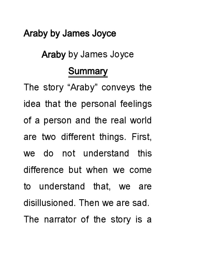Araby by James Joyce | PDF