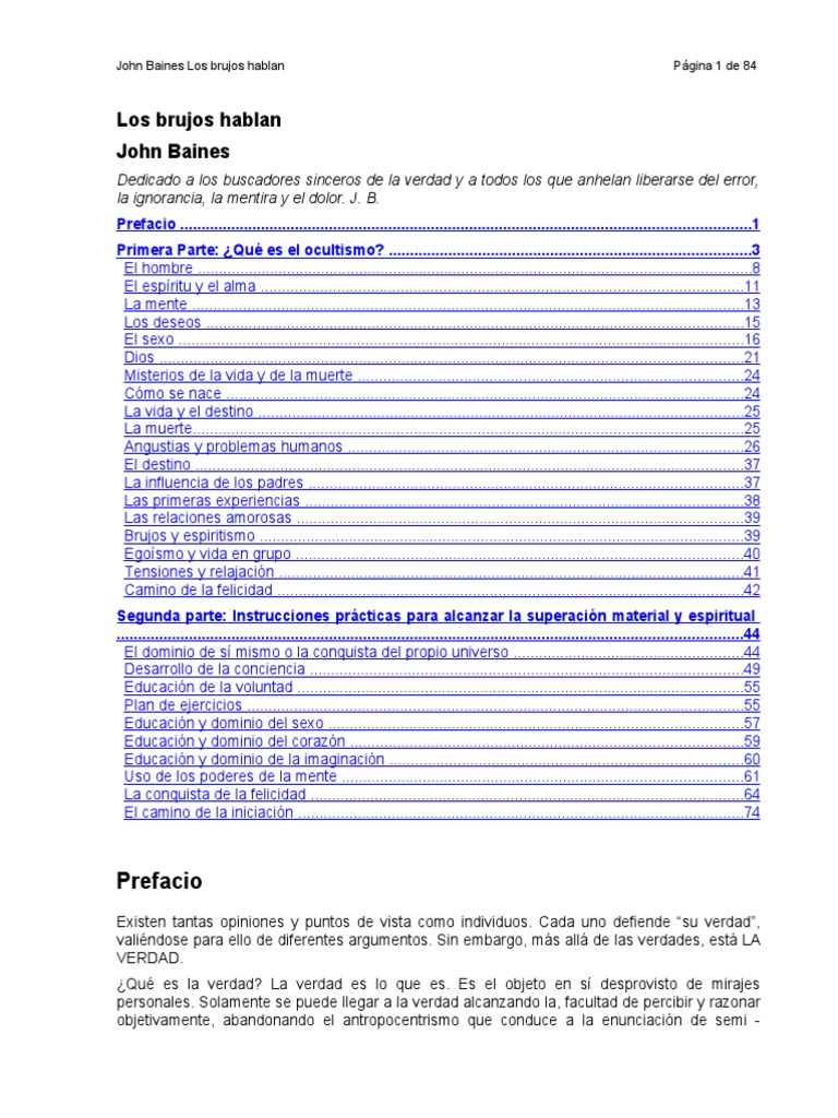 Baines Los Brujos Hablan | PDF