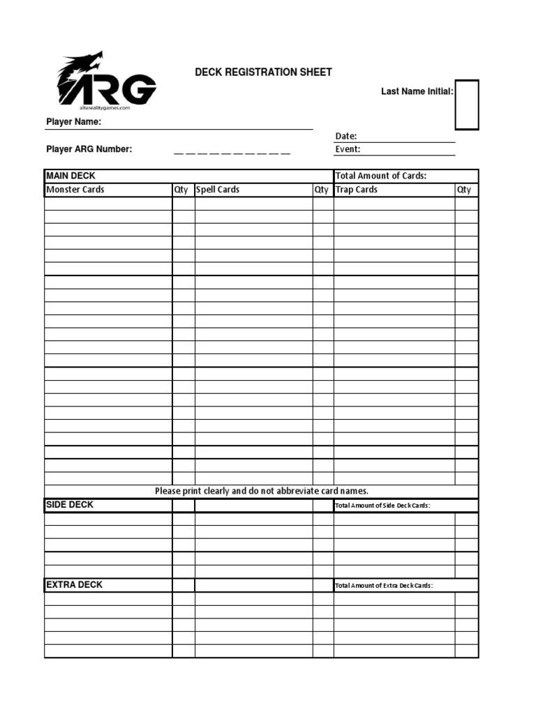 Deck Registration Form Guide | PDF