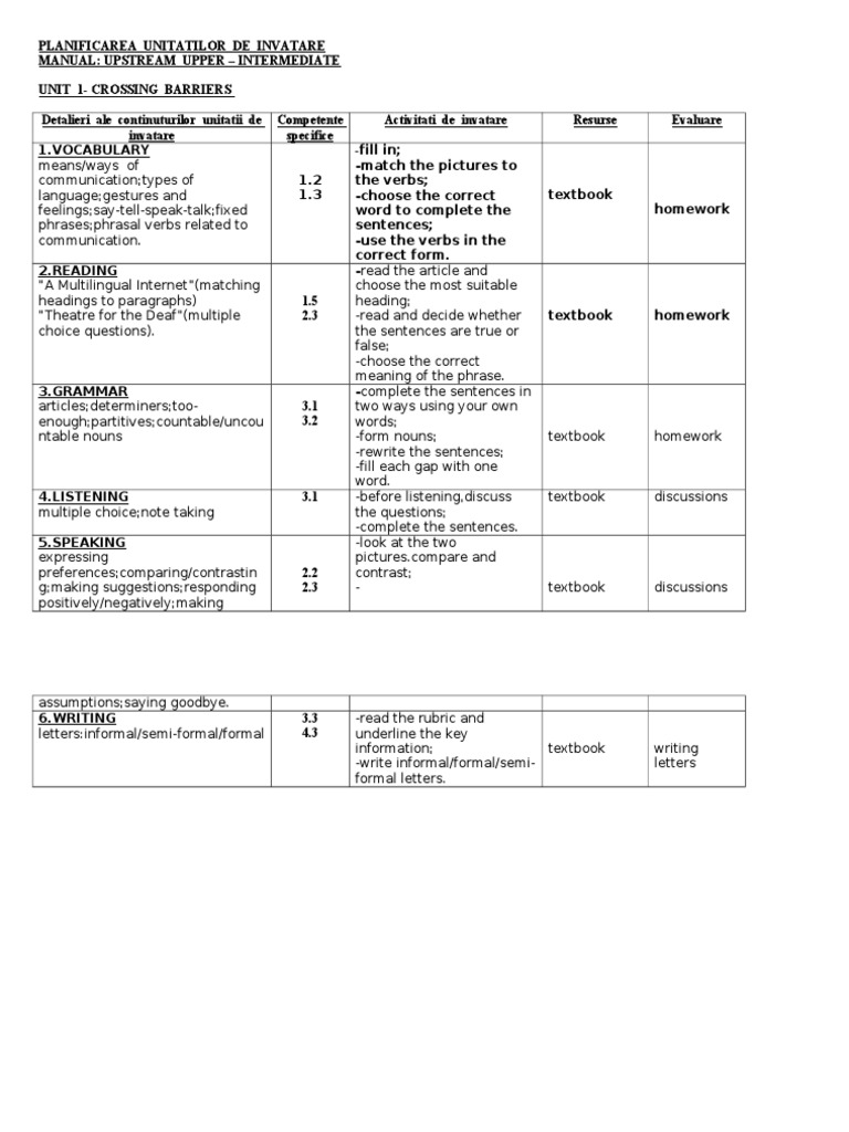 Upstream - Upper Unit 1 | PDF