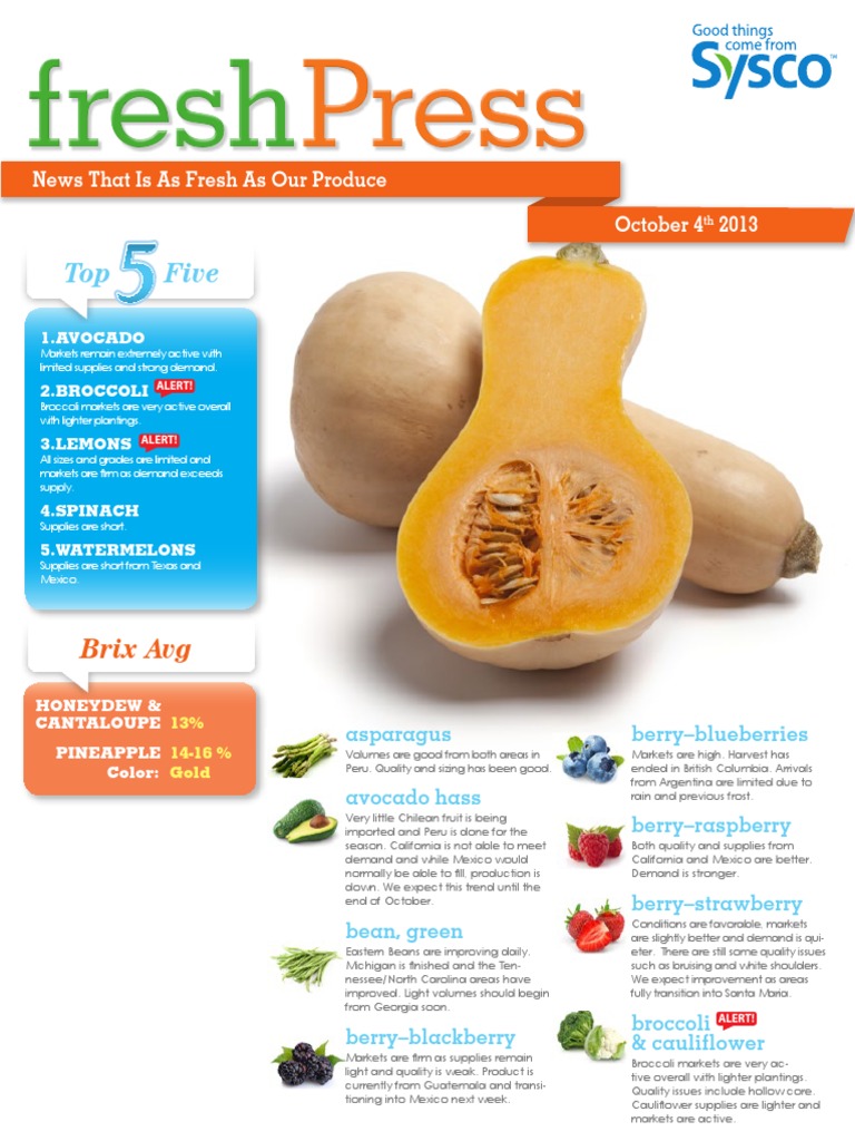 Sysco Fresh Press 10.4.13 | PDF | Berry | Tomato