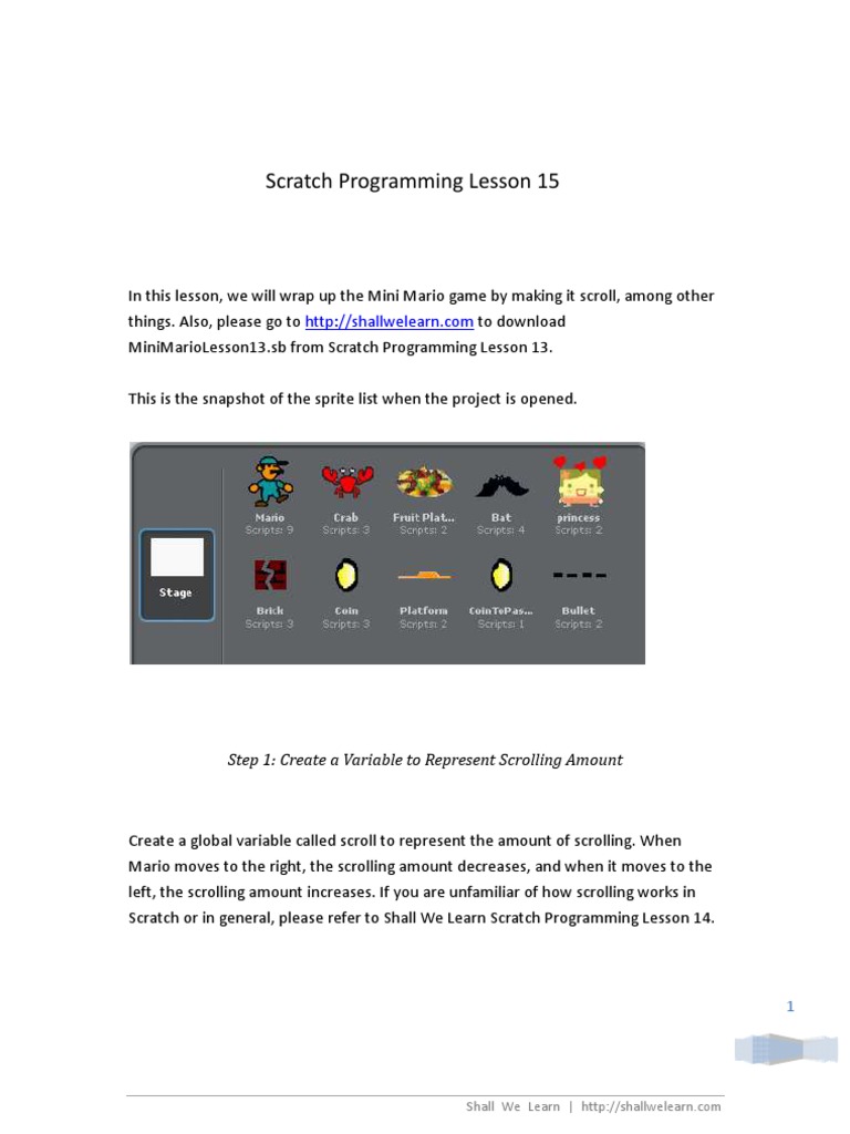 Learn Scratch Lesson 15 | PDF | Areas Of Computer Science | Computing