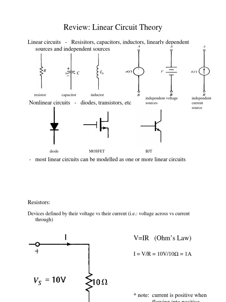 Review: Linear Circuit Theory | PDF | Network Analysis (Electrical Circuits) | Electrical Network