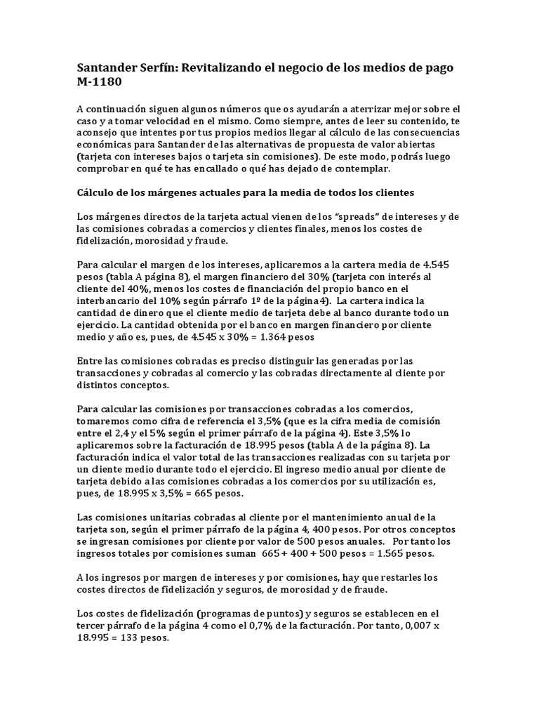 Calculos Santander Serfin | PDF | Bancos | Dinero