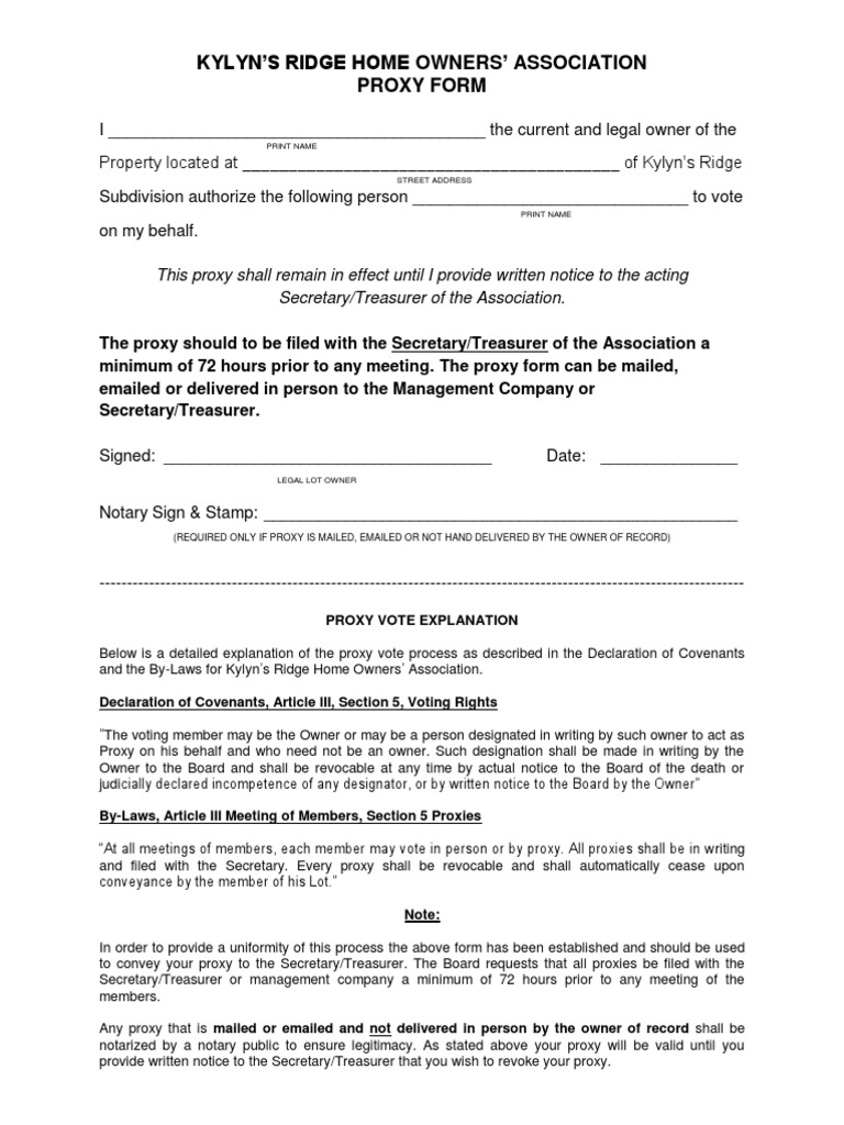 Proxy | PDF | Proxy Voting | Notary Public