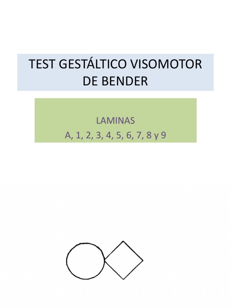 Test Gestáltico Visomotor de Bender | PDF