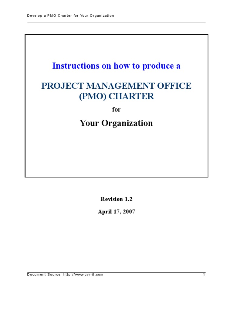 PMO Charter Template Instructions | PDF | Project Management | Business ...