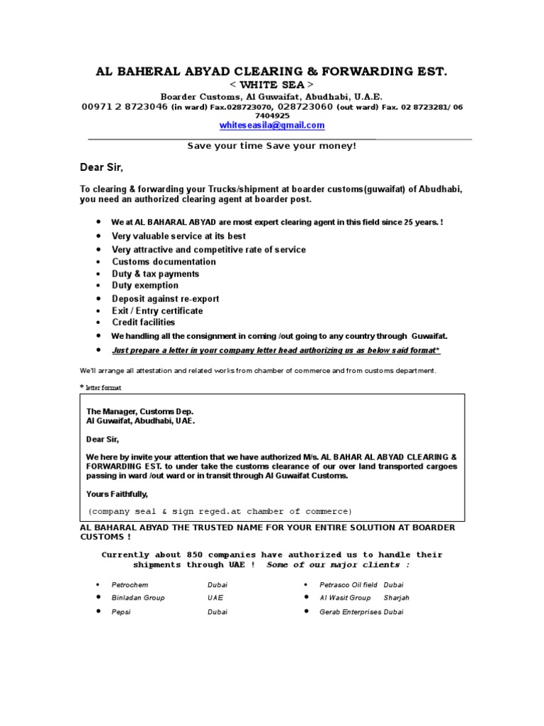 Expert Customs Clearance Services UAE | PDF