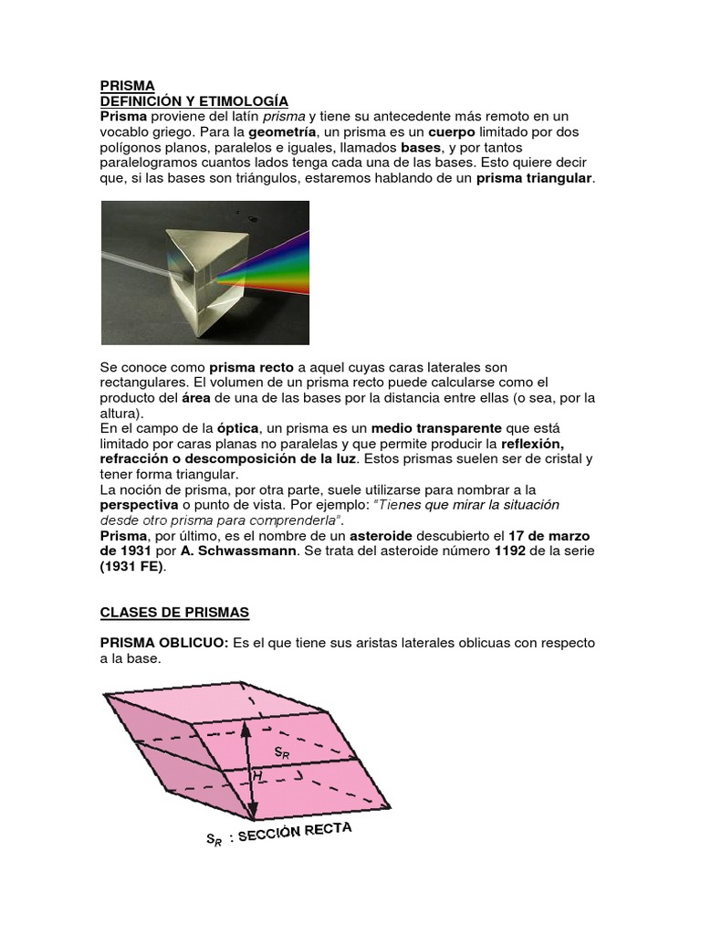 Prisma | PDF | Geometría euclidiana | Politopos