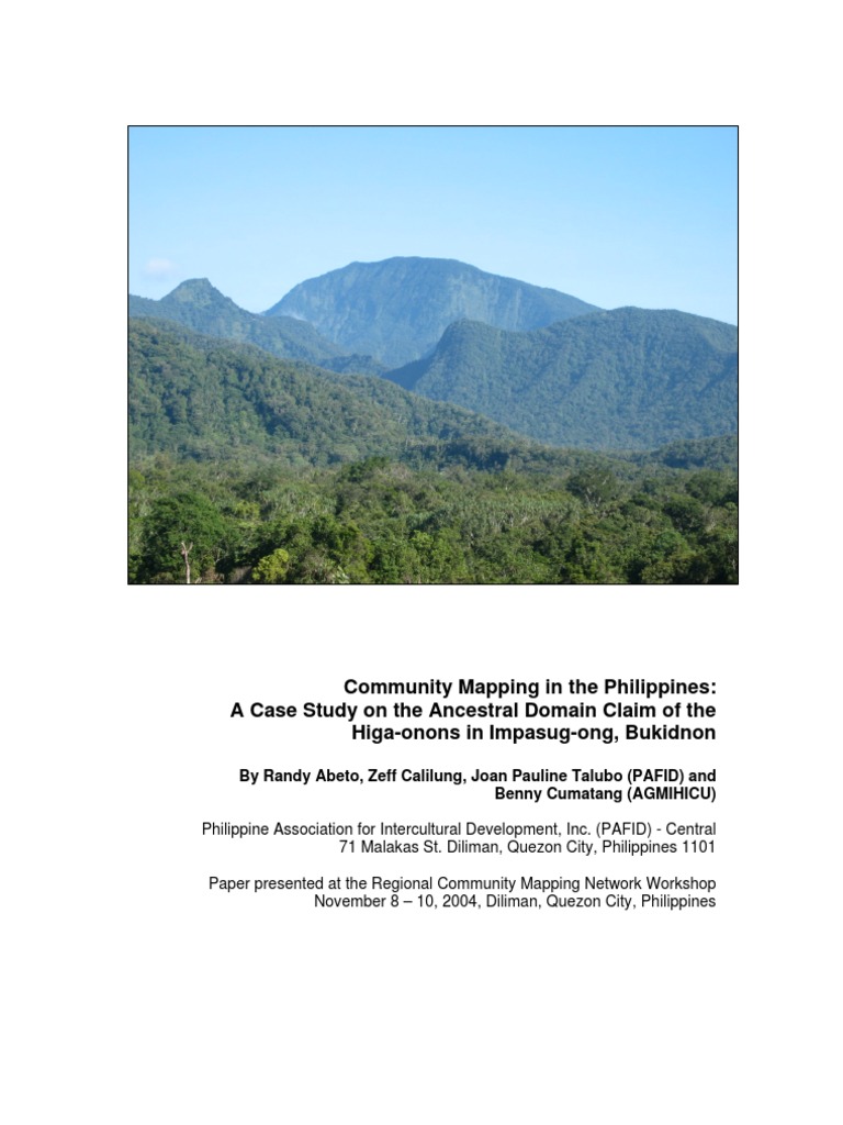 04 PAFID Mapping Ancestral Domains | PDF | Protected Area | Community