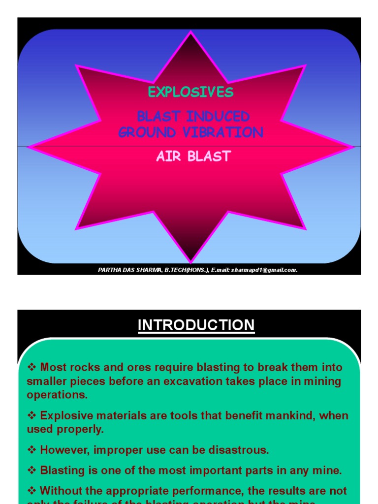 Explosives, Ground Vibration and Air Blast | PDF | Explosion | Logarithm
