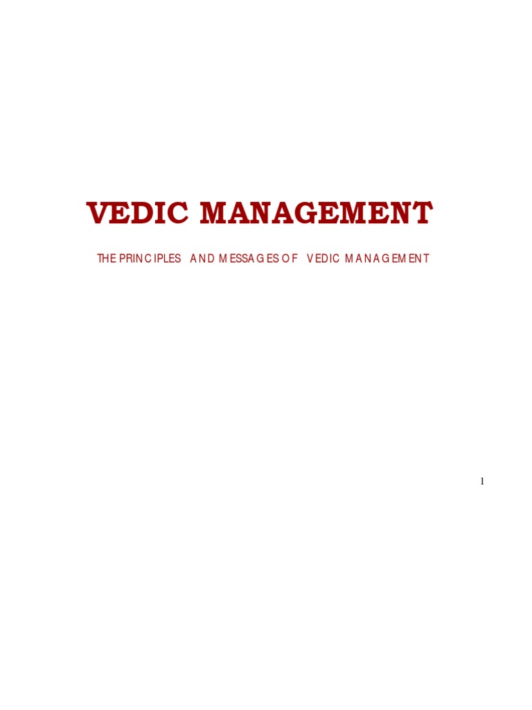 The Principles and Messages of Vedic Management | PDF | Vedas | Dharma