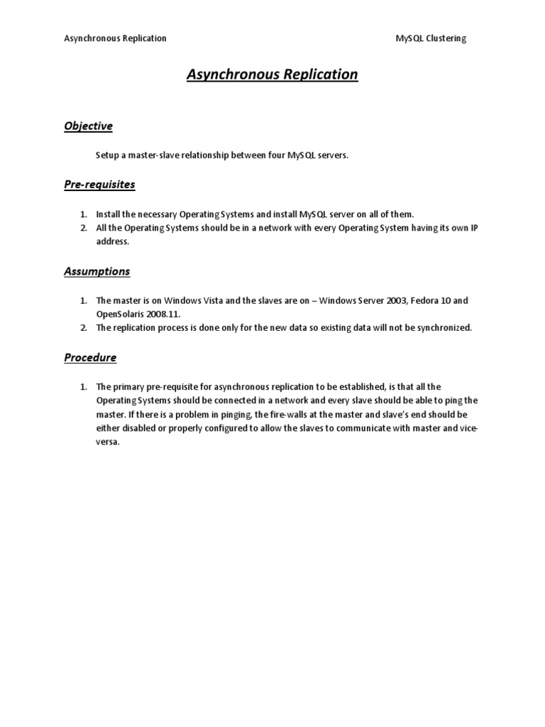 Asynchronous Replication | PDF | Replication (Computing) | My Sql