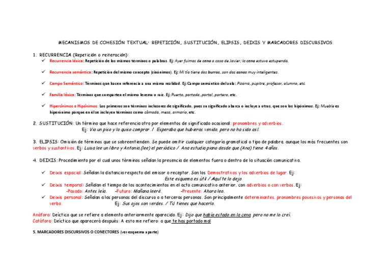 Mecanismos de Cohesi - N Textual | PDF | Artes del Lenguaje y Comunicación