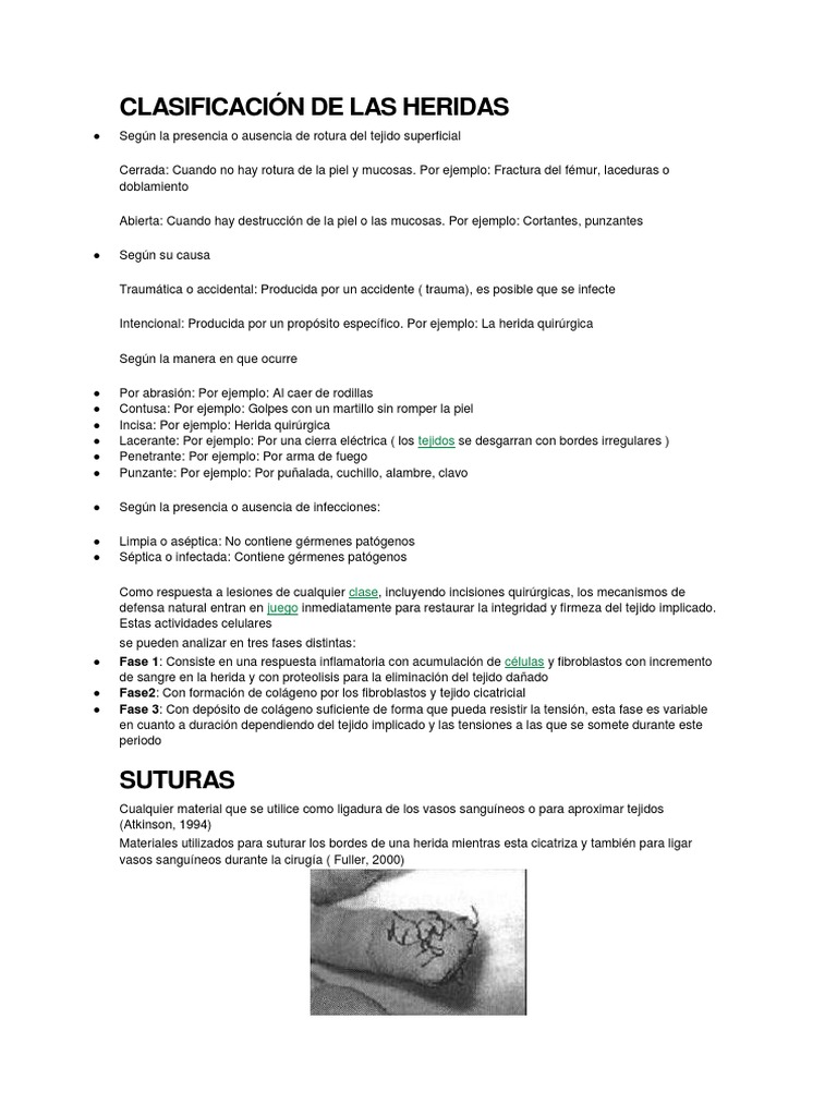 Clasificación de Las Heridas | PDF | Herida | Especialidades Medicas