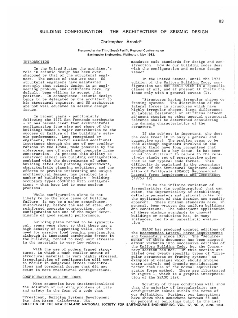 Configuration and Seismic Design: An Analysis of Irregular Building ...