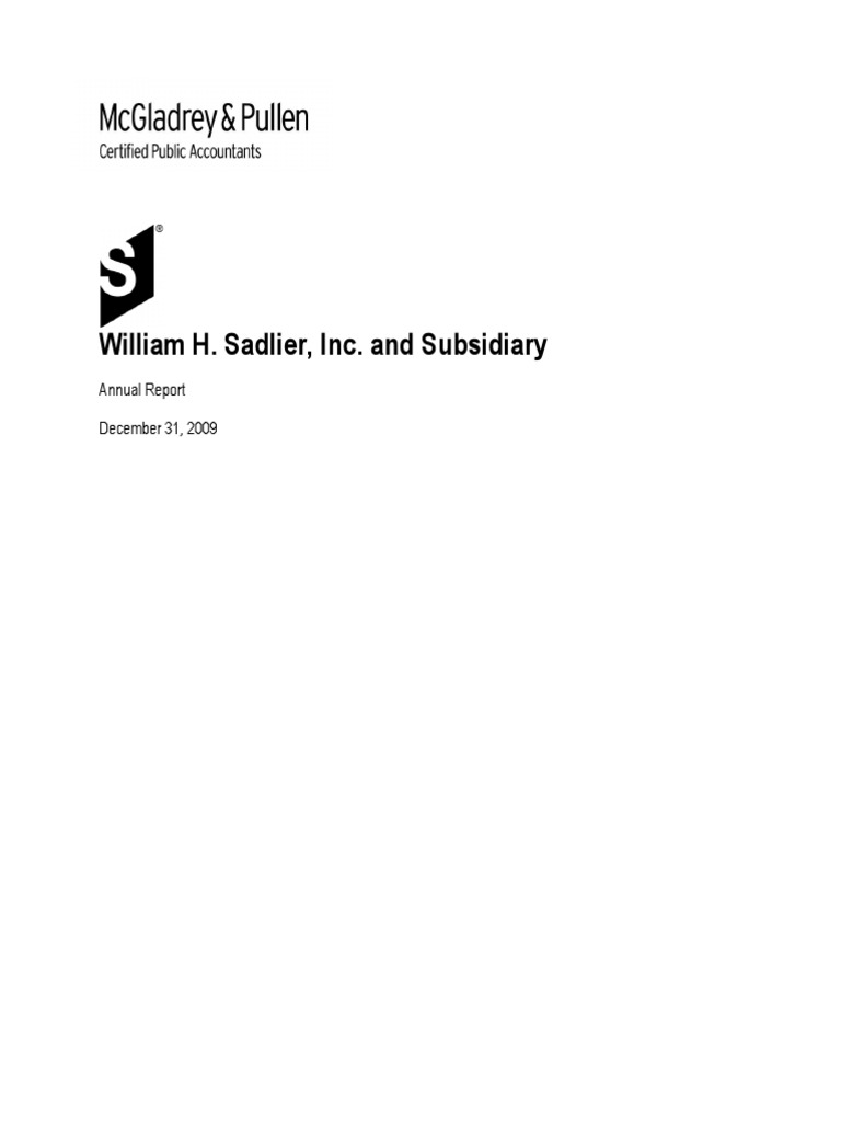 Sadlier WH 2009 Annual Report | PDF | Deferral | Financial Audit
