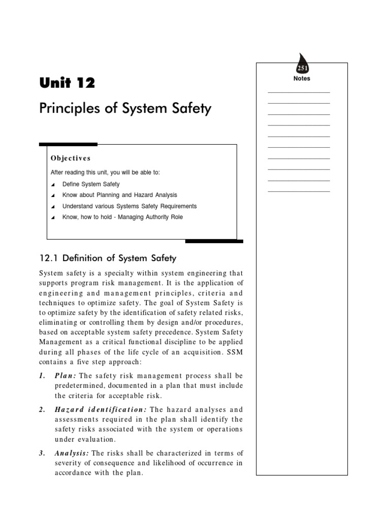 Unit 12 Principles of System Safety | PDF | Risk Management | Risk
