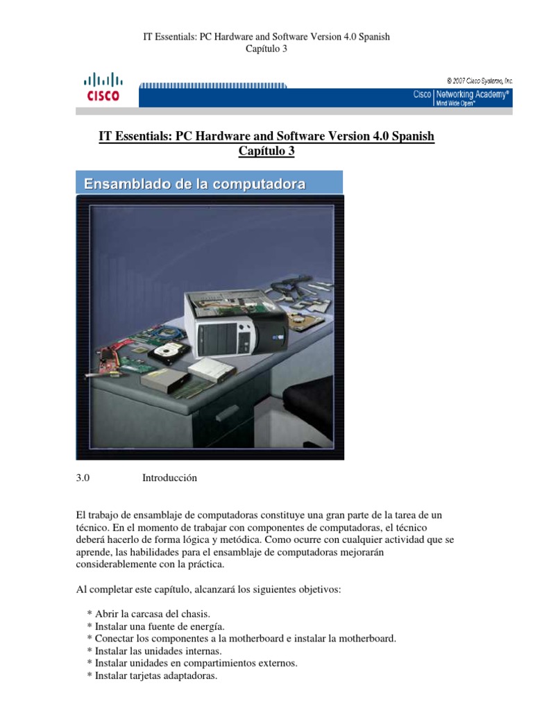 Capitulo 3 IT Essentials PC Hardware and Software Version 4.0 Spanish ...