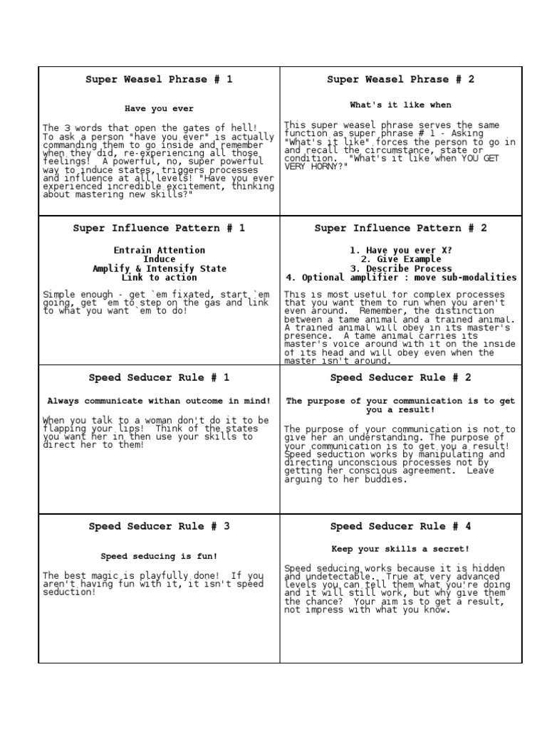 Mastering Speed Seduction Techniques | PDF | Seduction | Trance