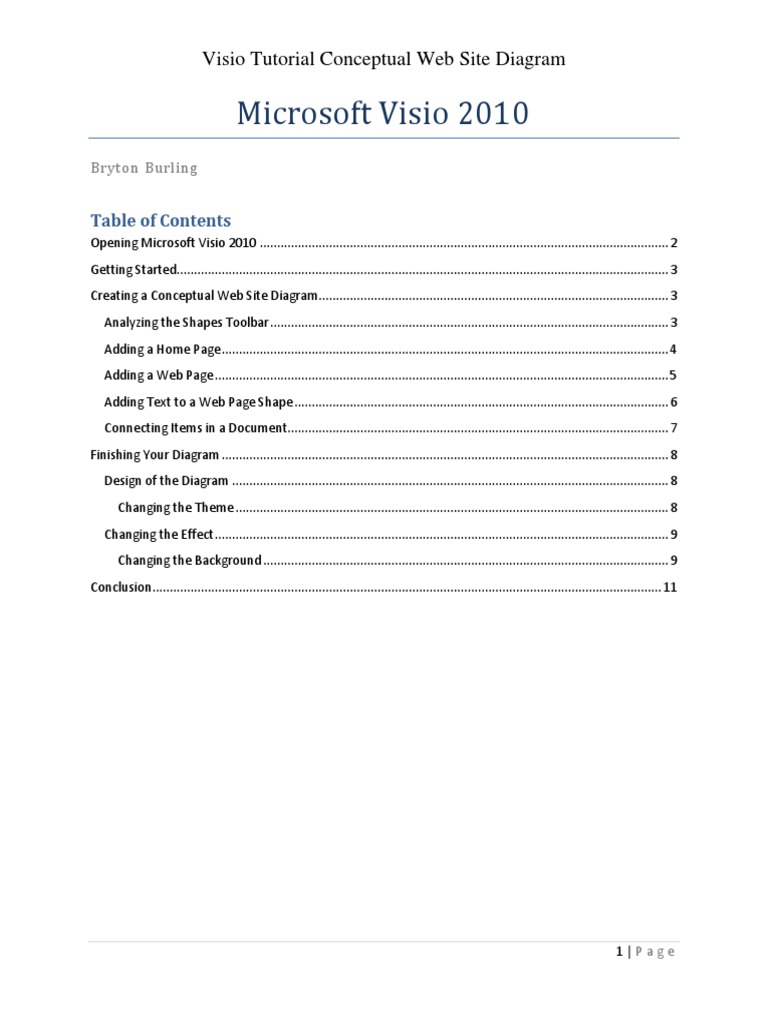 Microsoft Visio 2010: Visio Tutorial Conceptual Web Site Diagram | PDF ...