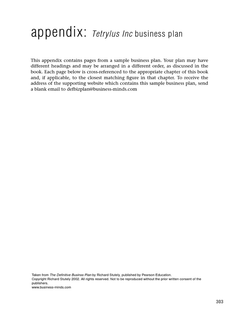 Definitive Business Plan Appendix 200311 | PDF | Strategic Management ...