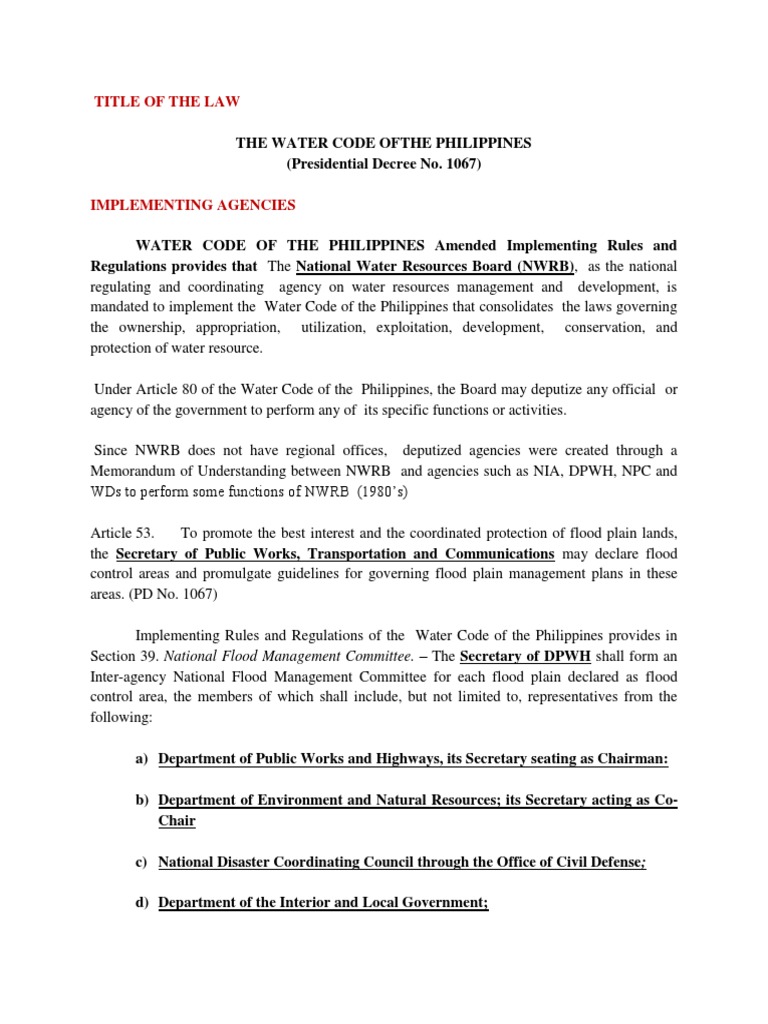 Water Code | PDF