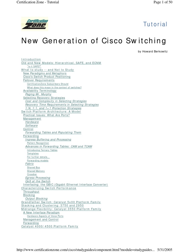 New Generation of Cisco Switching | PDF | Network Switch | Router (Computing)