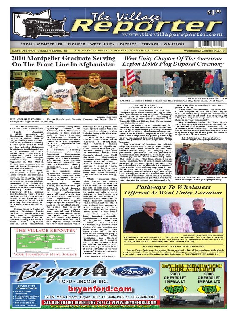 The Village Reporter - October 9th, 2013 | PDF | Letter To The Editor ...