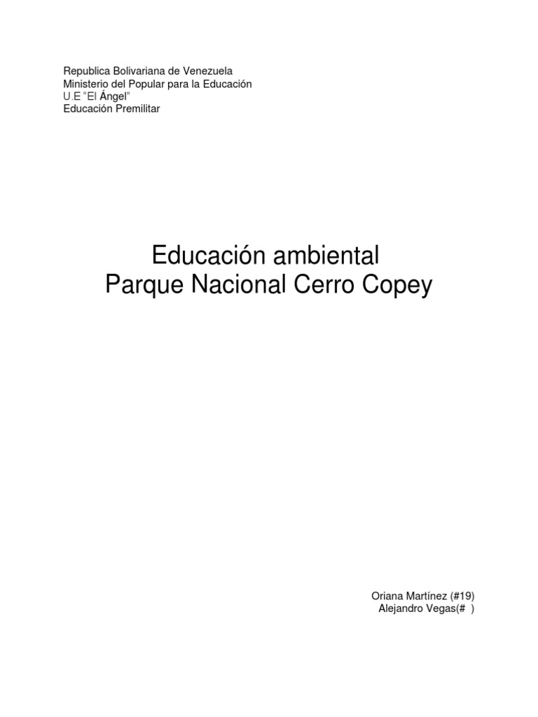 Cerro Copey | PDF | parque Nacional | Conservación
