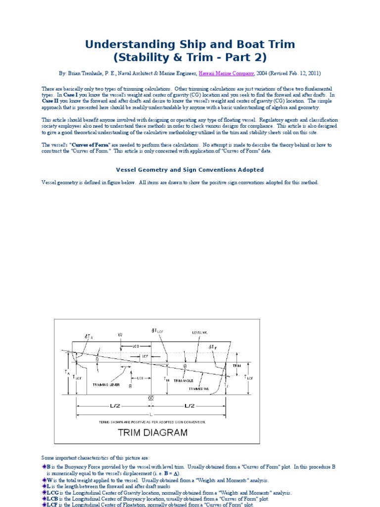 Stability & Trim | PDF | Buoyancy | Watercraft