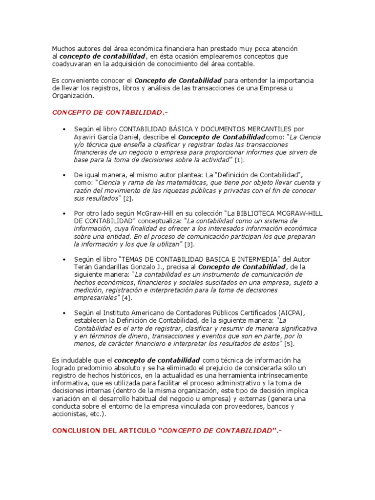 Concepto de Contabilidad | PDF | Contabilidad | Conocimiento