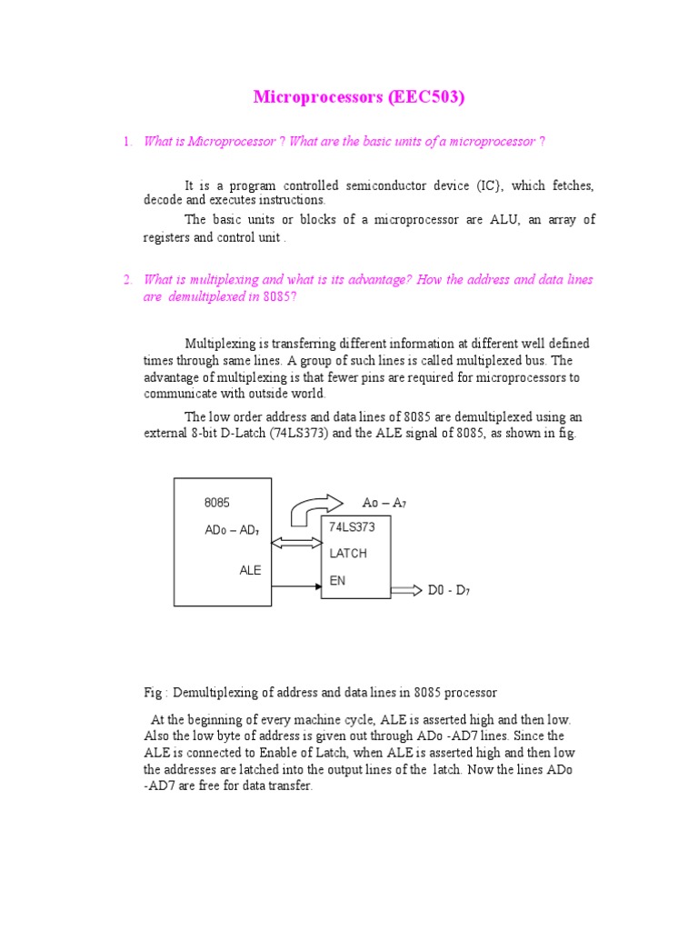 Microprocessor And Its Applications Download Free Pdf Central