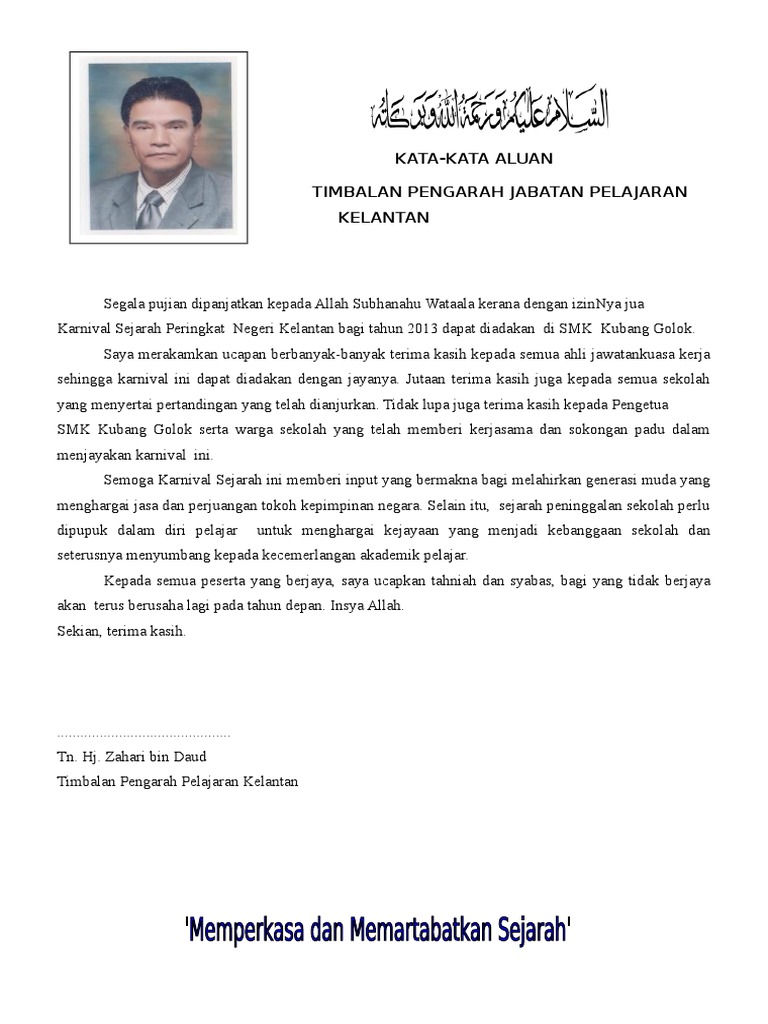 Kata Aluan Timbalan Pengarah | PDF
