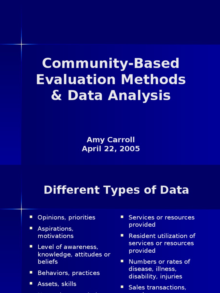 Community-Based Evaluation Methods | PDF | Focus Group | Survey Methodology