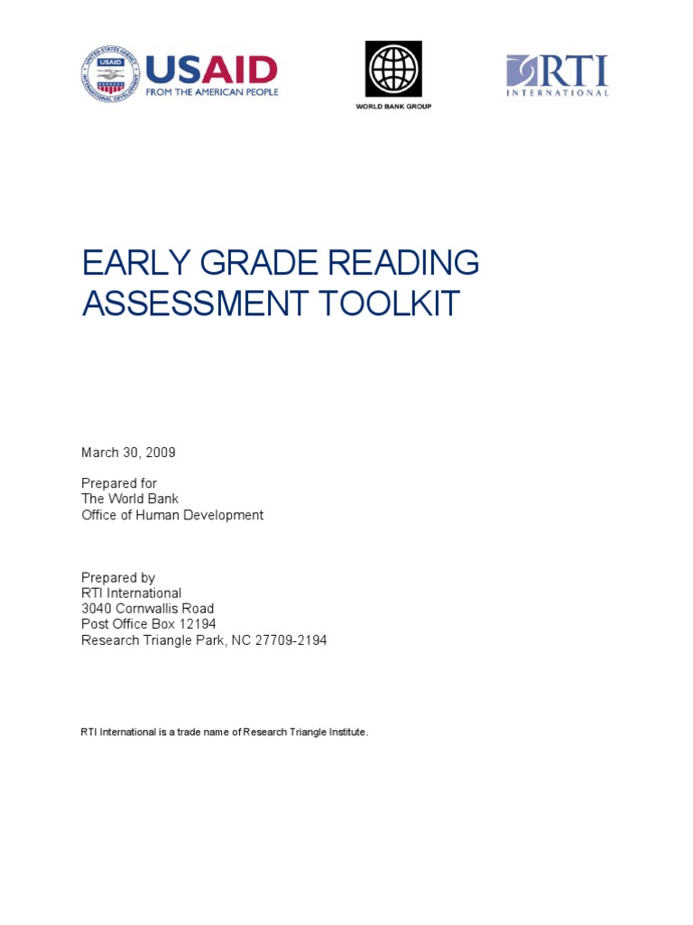 Early Grade Reading Assessment Toolkit | PDF | Syllable | Reading ...
