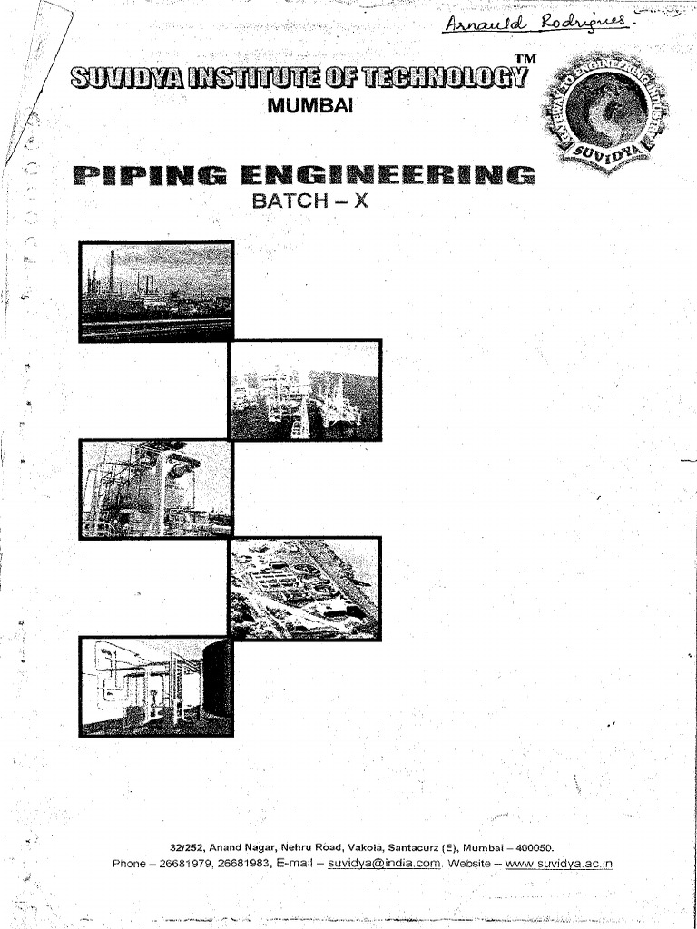 Suvidhya Piping Note | PDF